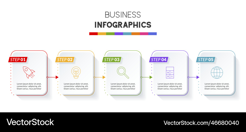 Infografiken Designvorlage und Icons mit 5 Vektorbild