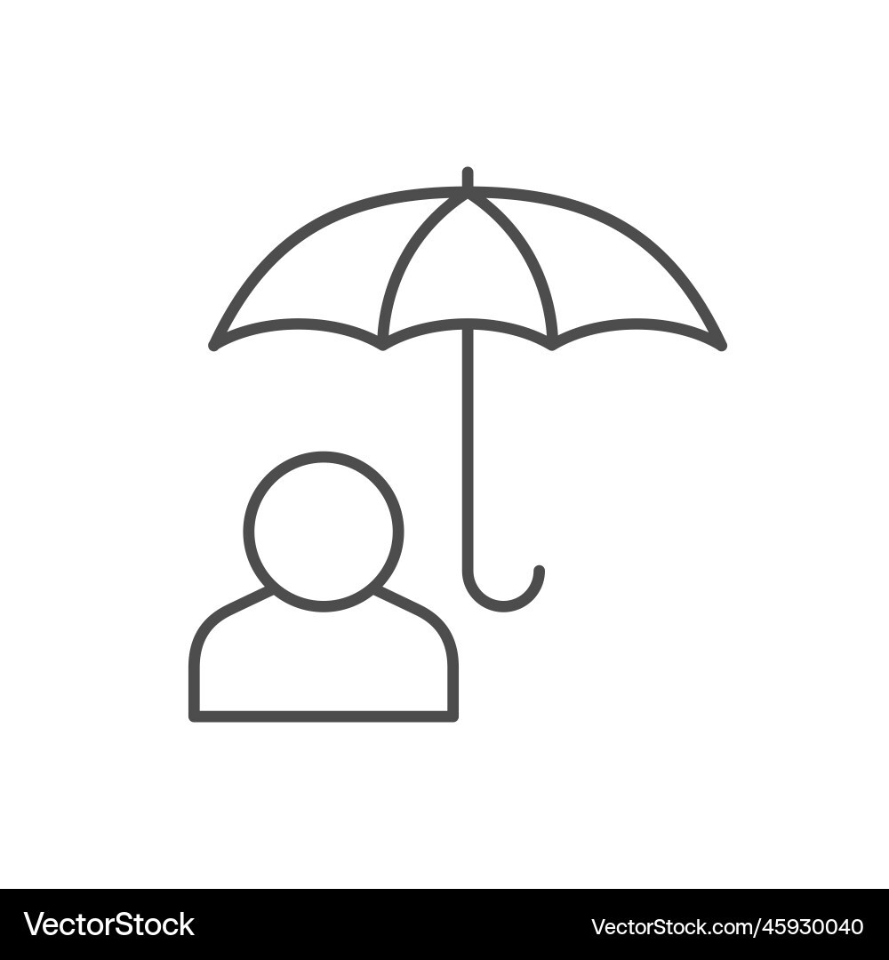Insurance person protection line icon Royalty Free Vector