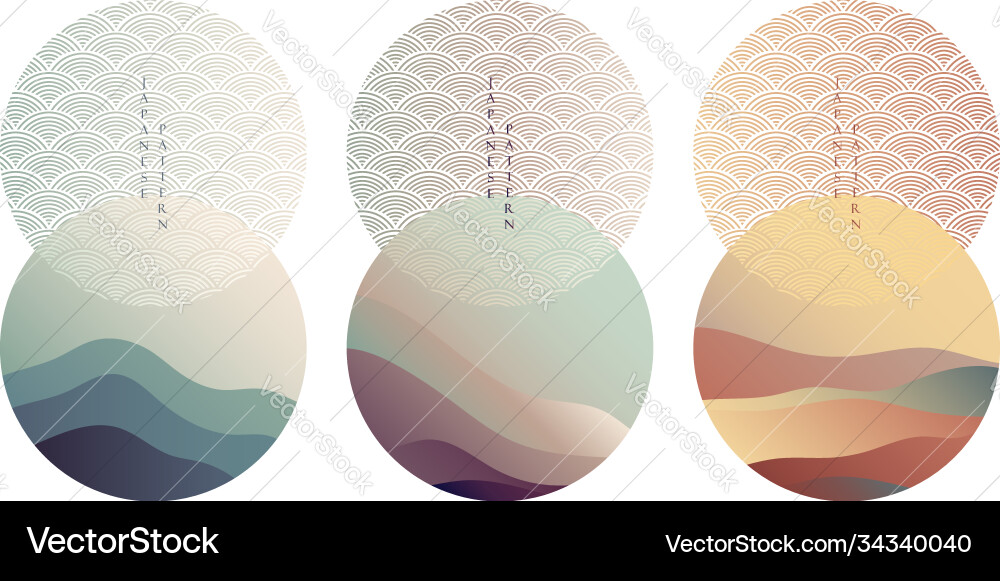 Japanese background with abstract icon Royalty Free Vector