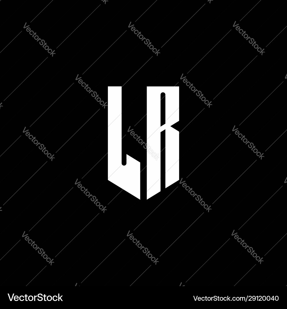 Lr logo monogram with emblem style isolated Vector Image