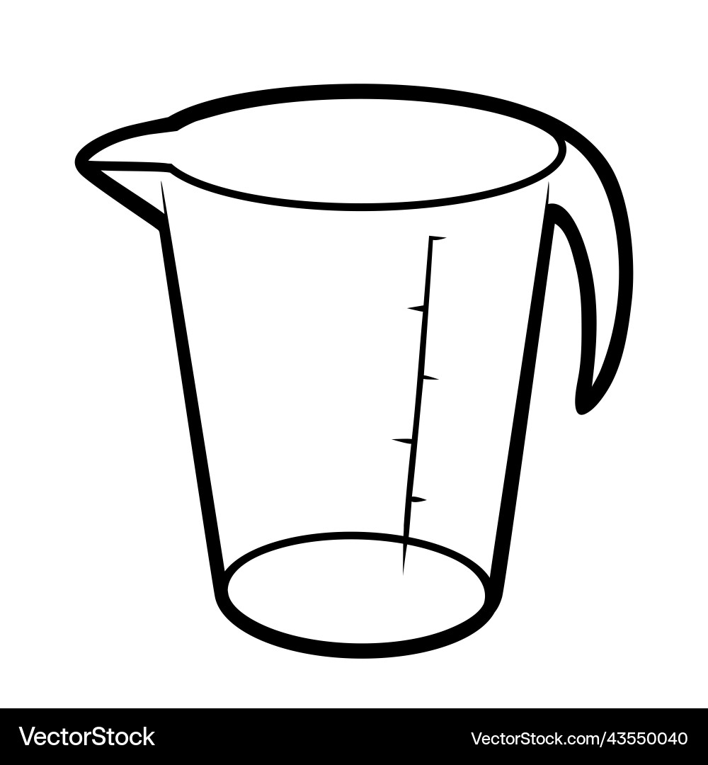 Measuring Cup Coloring Page Royalty Free Vector Image