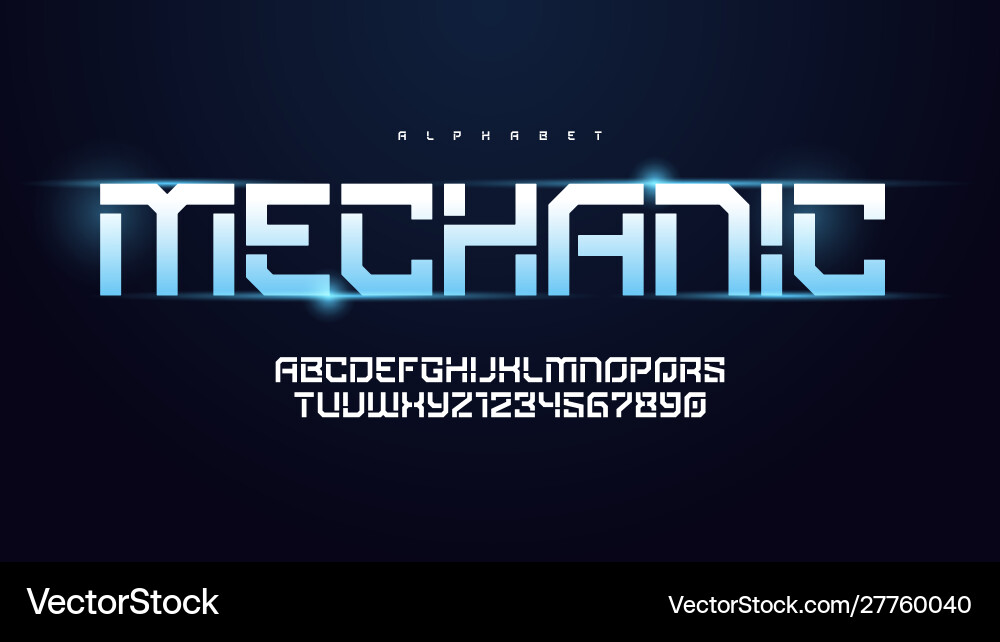 Modern Tech Alphabet Set Royalty Free Vector Image