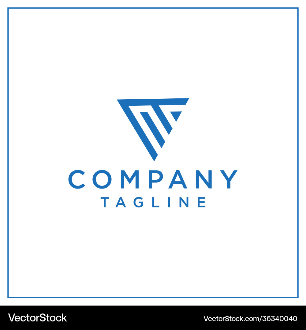 Mt or ma triangle logo Royalty Free Vector Image