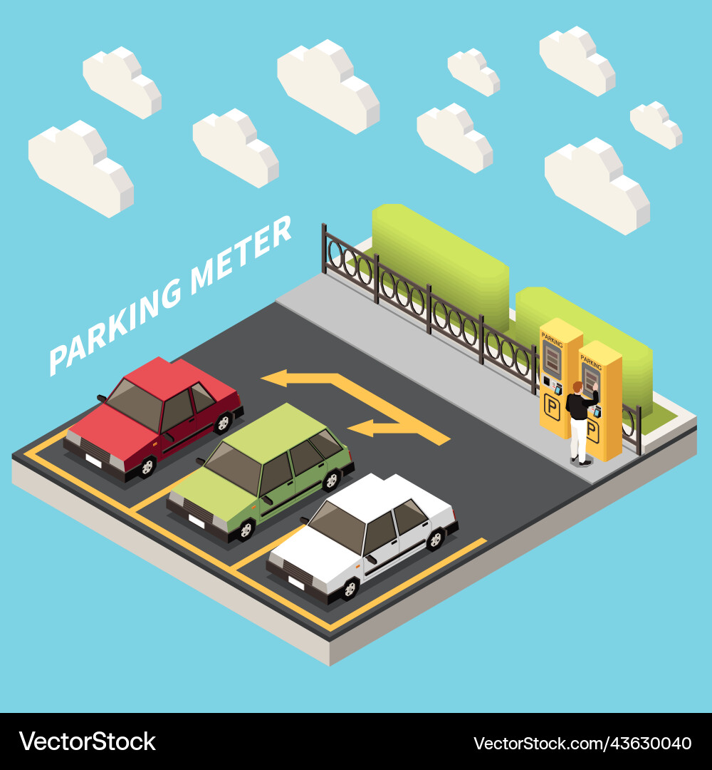 Parking meter composition Royalty Free Vector Image