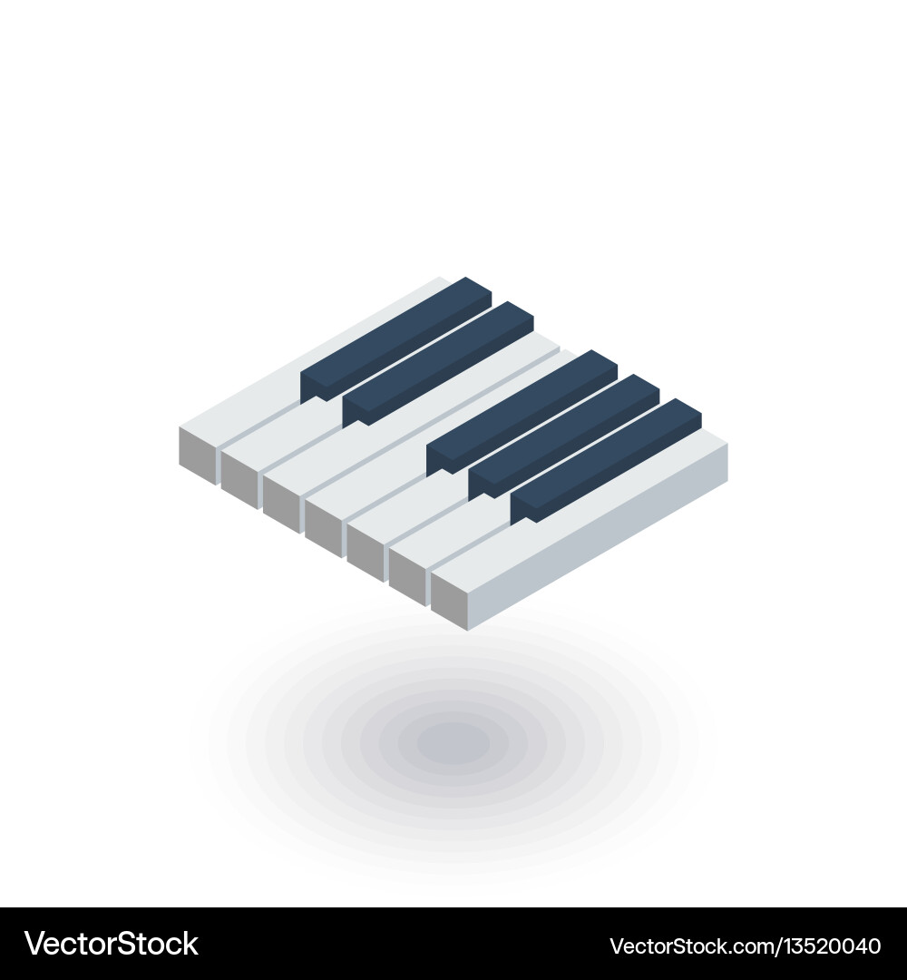 Piano keys isometric flat icon 3d Royalty Free Vector Image