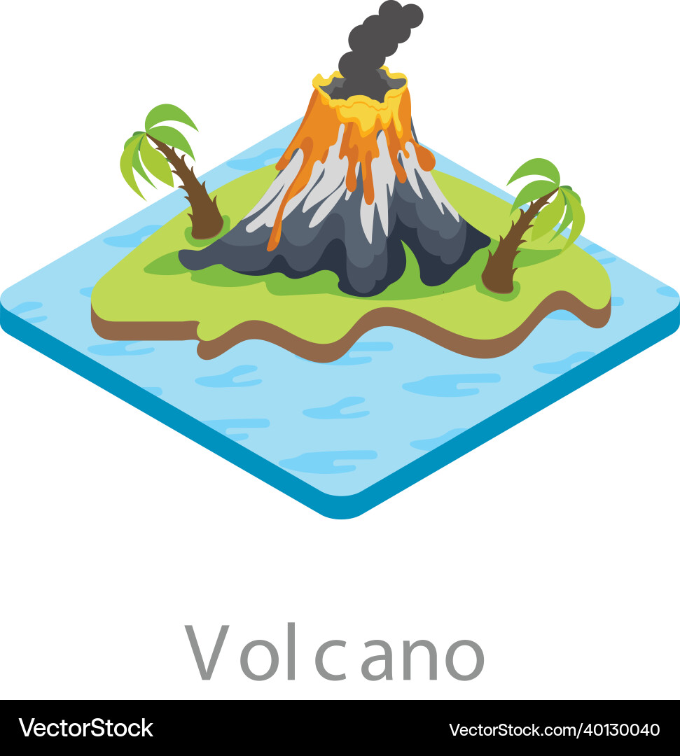 Volcano Royalty Free Vector Image - VectorStock