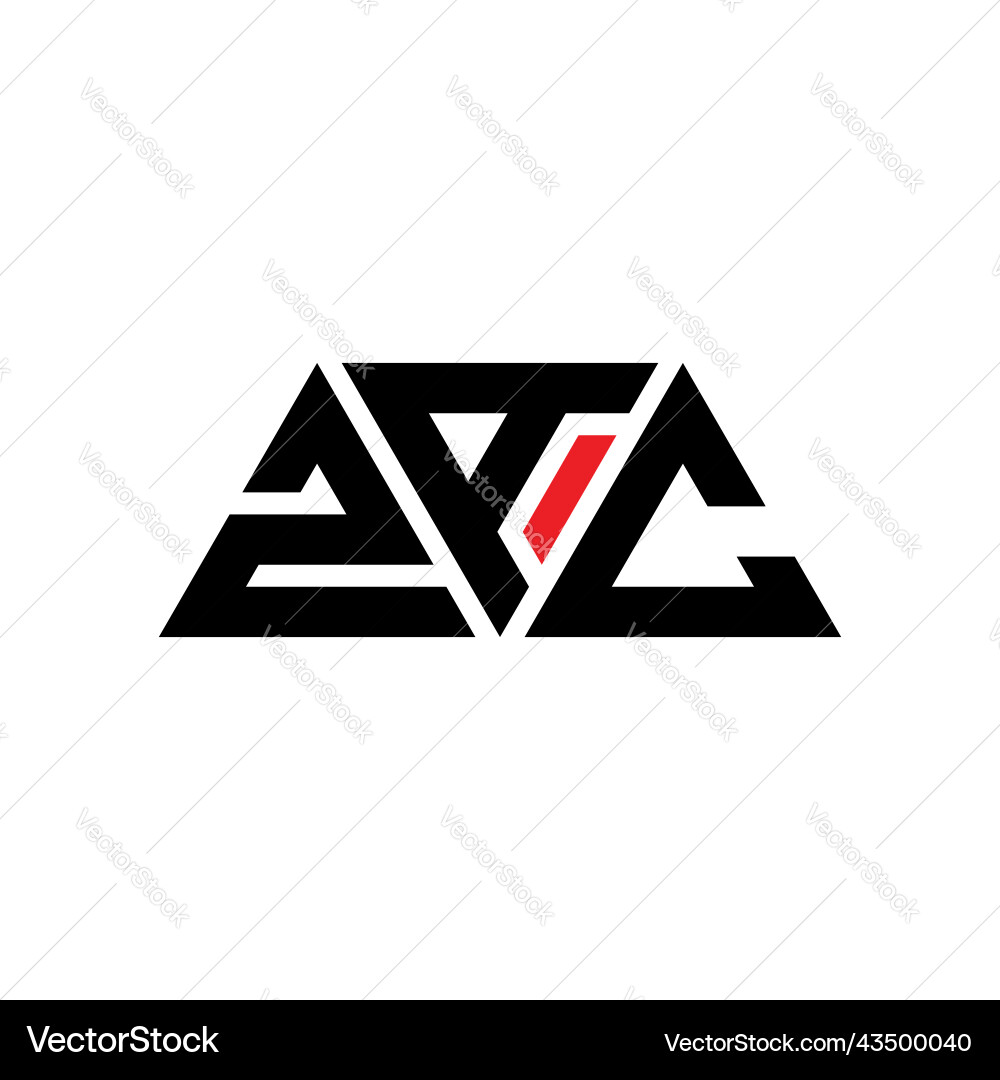 Zac triangle letter logo design Royalty Free Vector Image