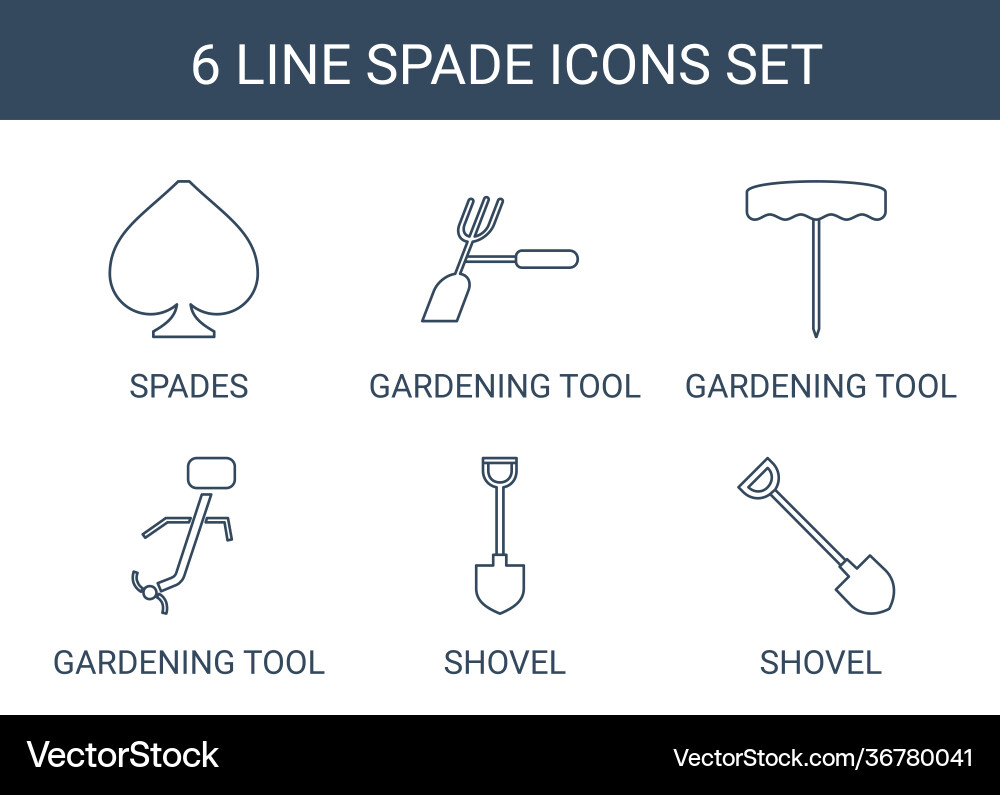 6 spade icons (36780041) – Free Vector | VectorStock
