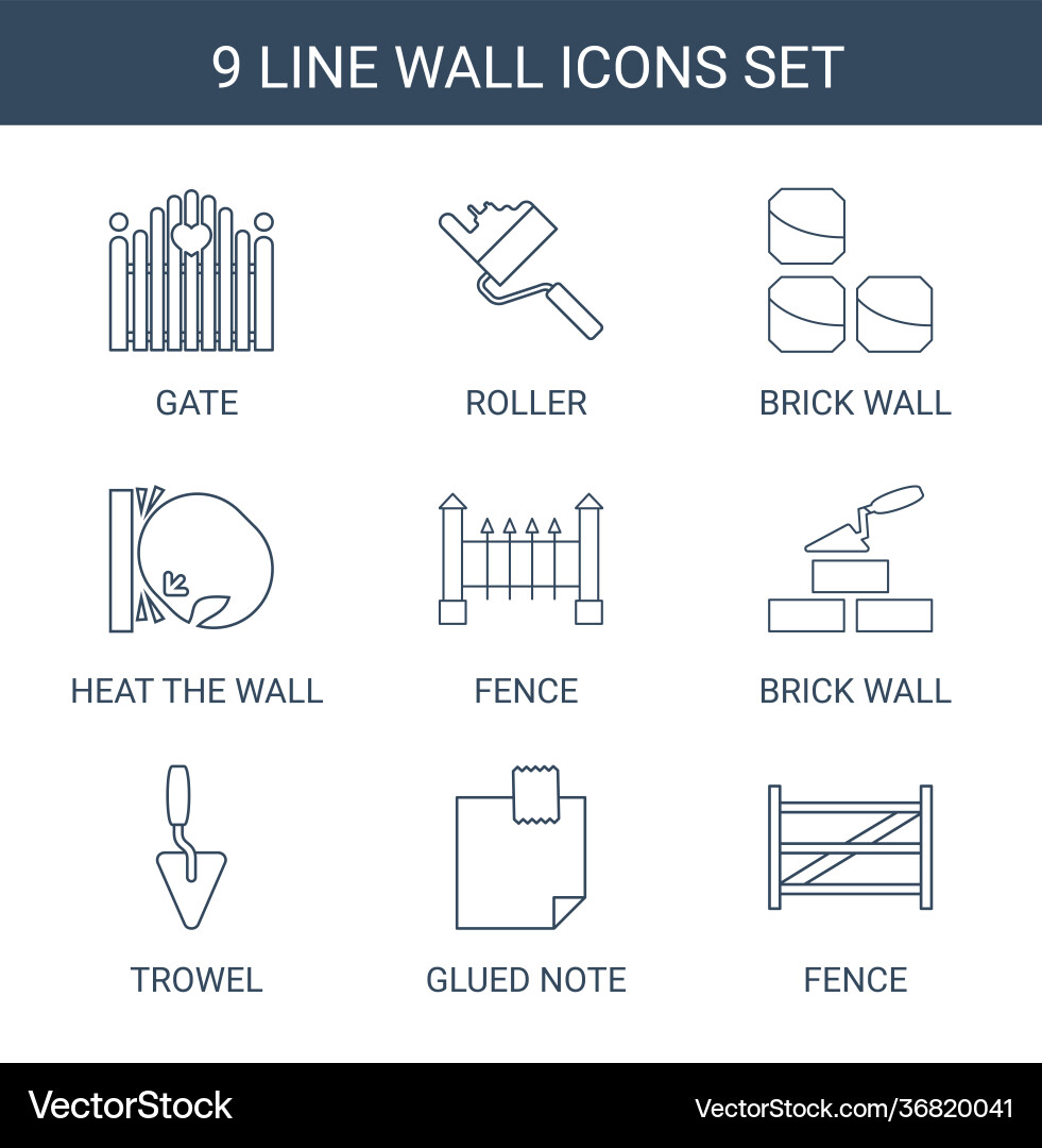 9 wall icons (36820041) – Free Vector | VectorStock