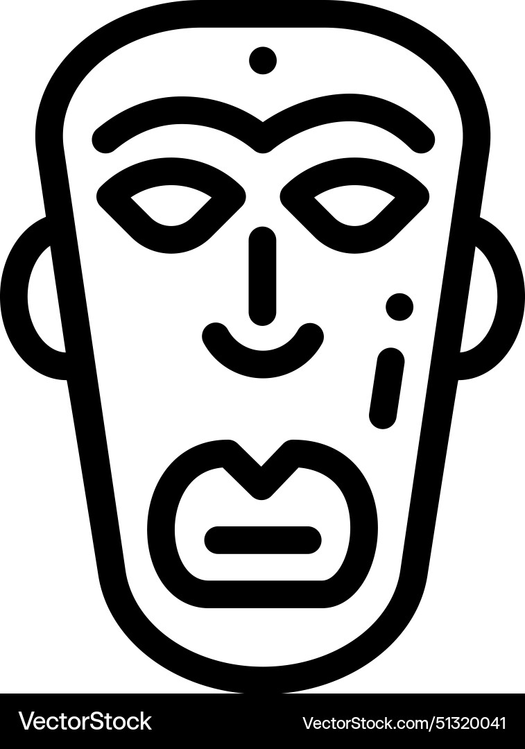 African mask icon thin linear style design Vector Image