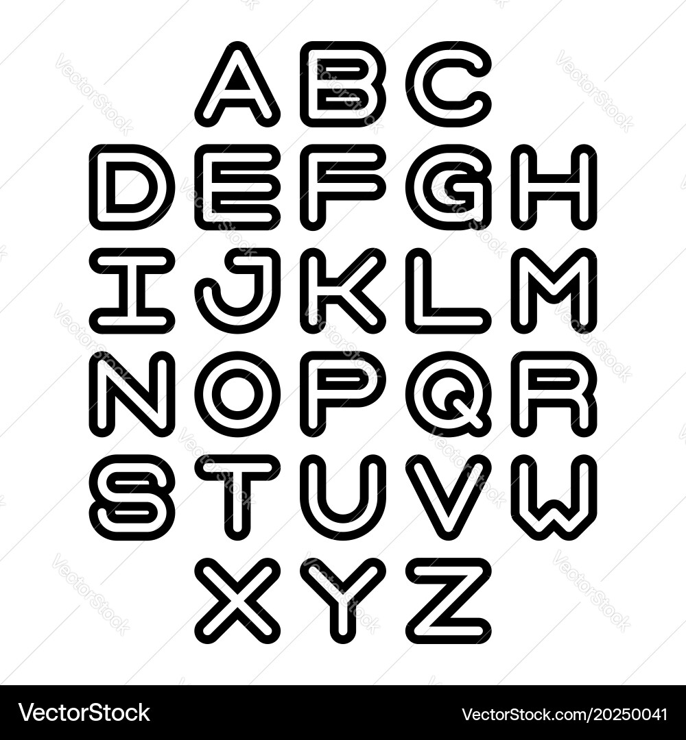 Alphabet Outline Collection Royalty Free Vector Image