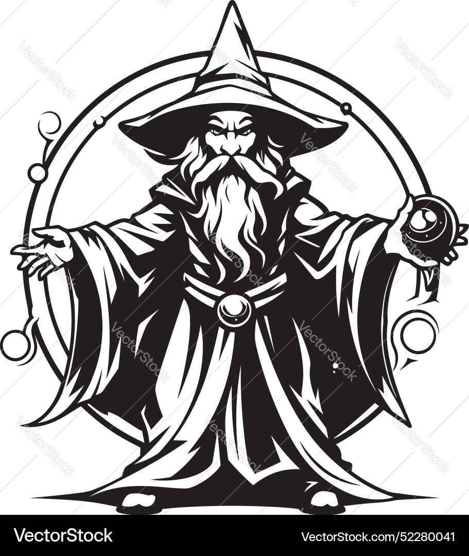 Avaricious sorcery logo design of mercenary Vector Image