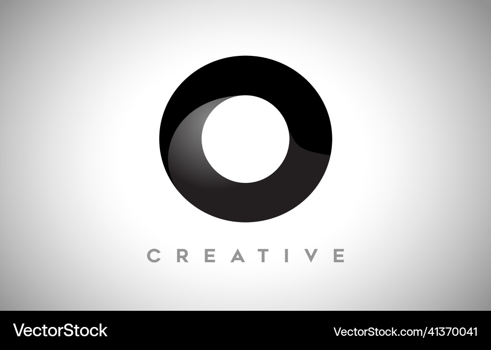 Black letter o logo design with minimalist Vector Image