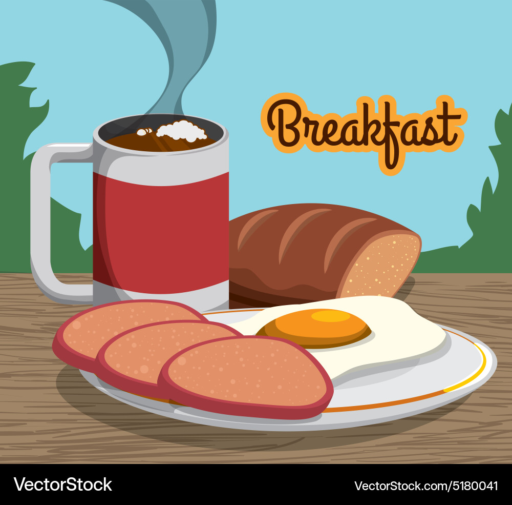 Breakfast design Royalty Free Vector Image - VectorStock