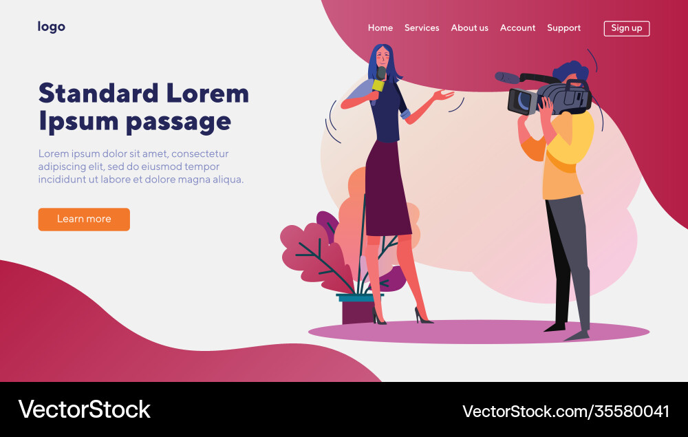 Broadcaster news journalists Royalty Free Vector Image