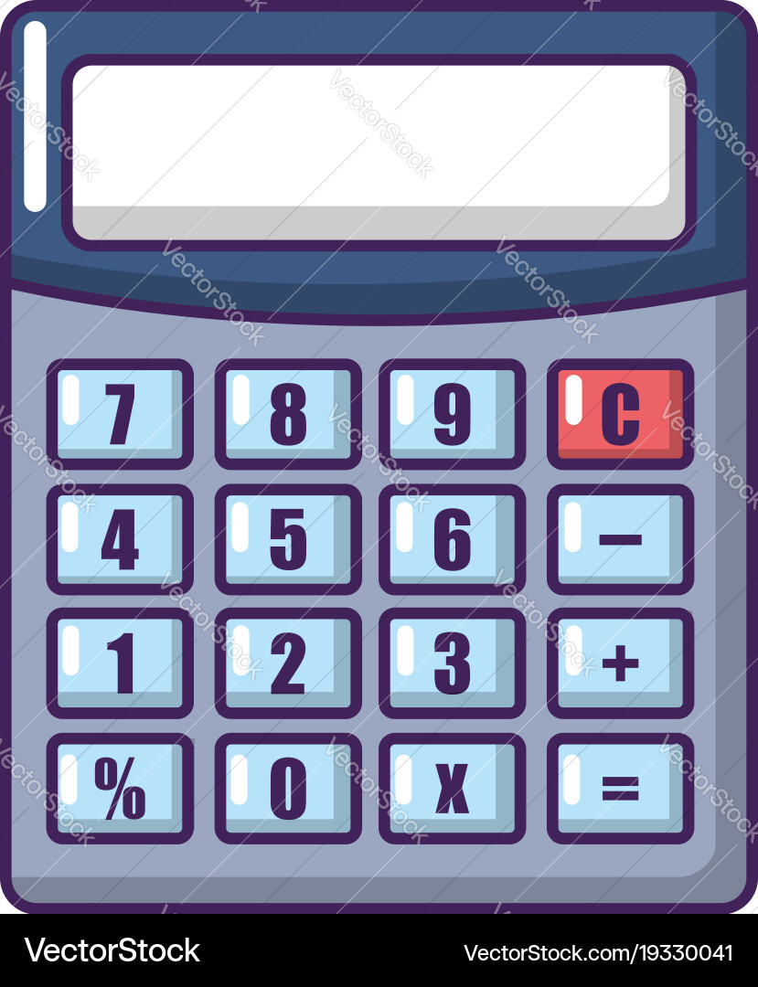 Calculator icon cartoon style Royalty Free Vector Image