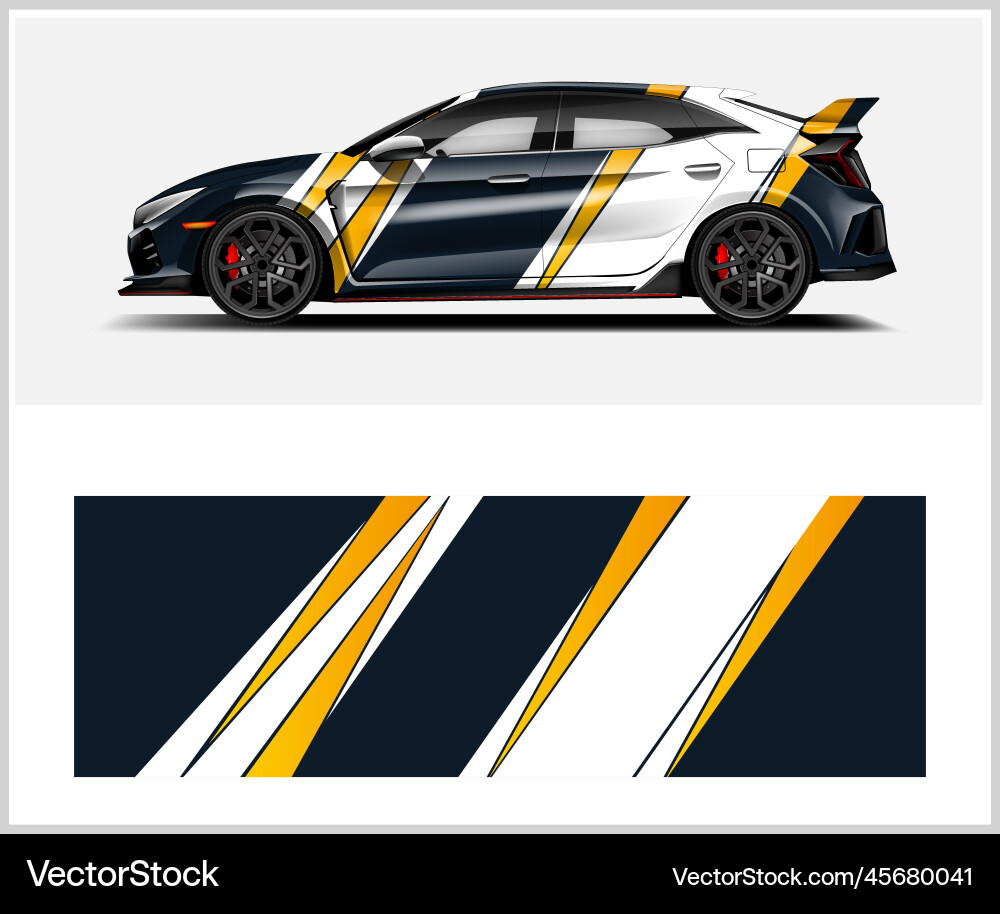 Car livery red van wrap design wrapping sticker Vector Image