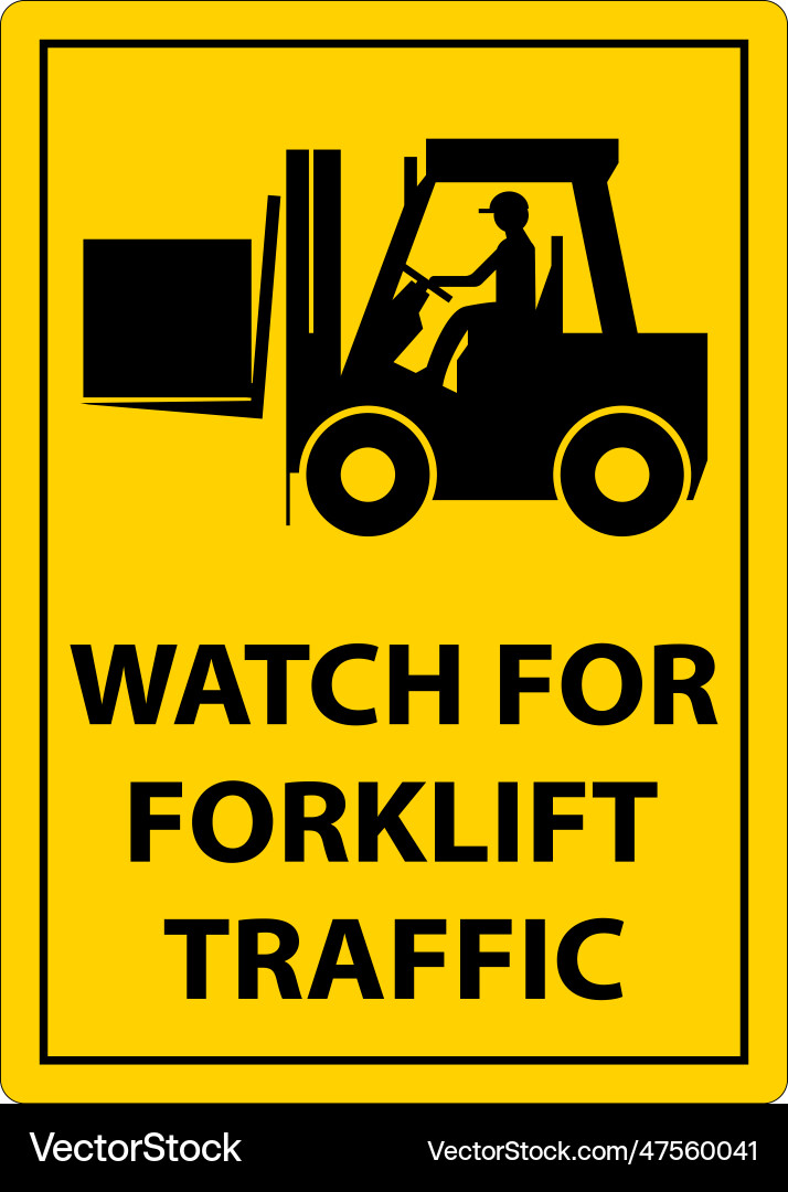 Caution 2-way watch for forklift traffic sign Vector Image