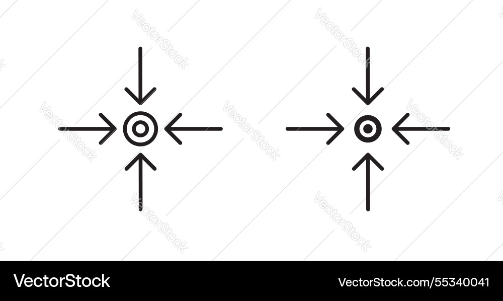 Centralized filled and outlined icons on white Vector Image