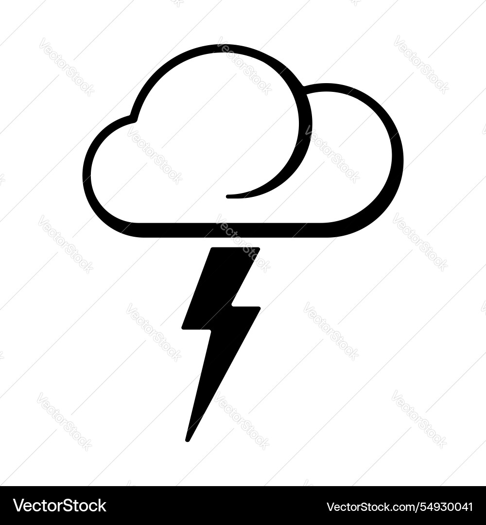 Cloud lightning thunderstorm icon Royalty Free Vector Image