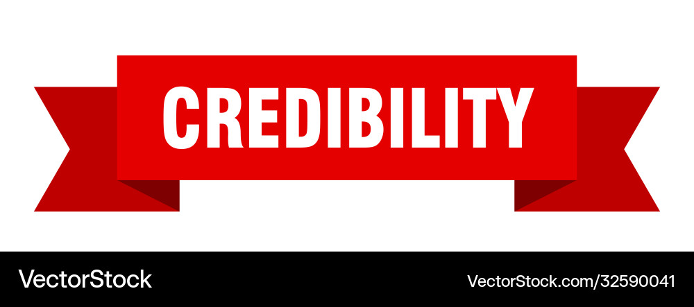 Credibility ribbon paper band banner Royalty Free Vector