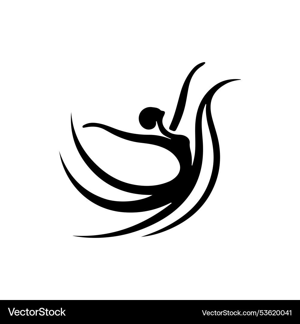 Dancing logo arts and design Royalty Free Vector Image