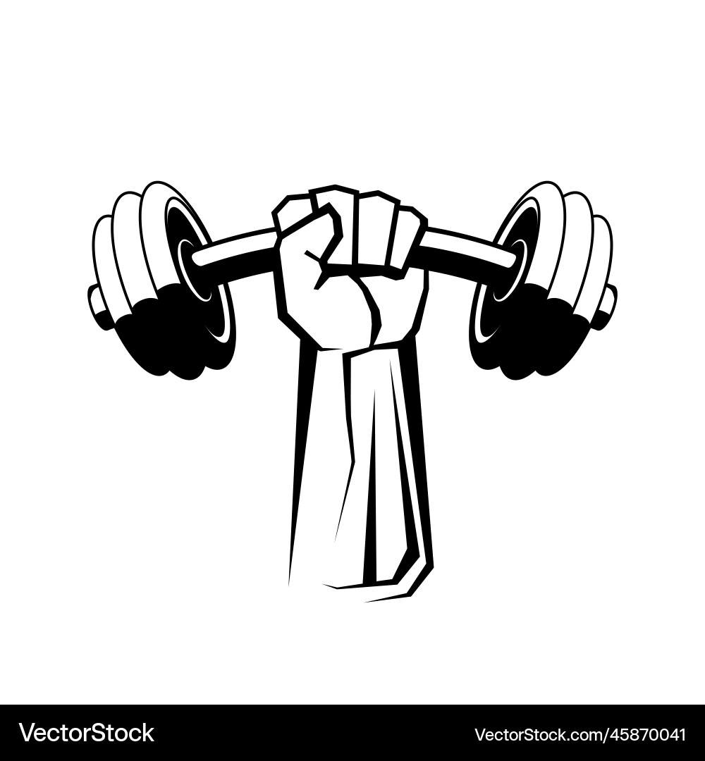 Fitness Hand Holding Dumbbell Royalty Free Vector Image