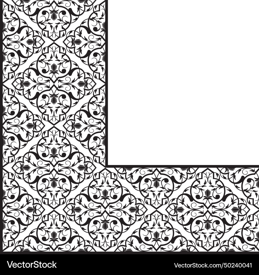 Floral ornament for elegant frame corners Vector Image