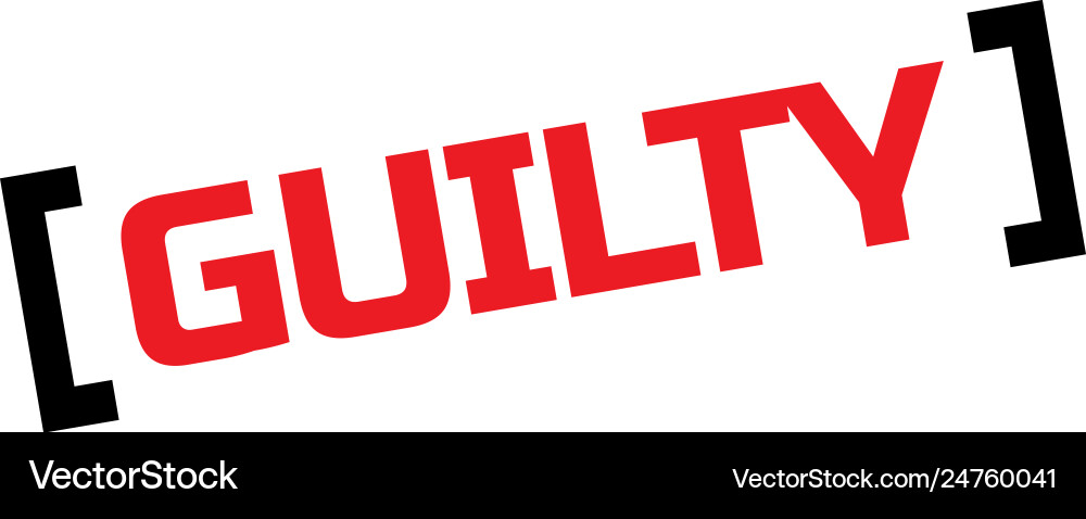 Guilty stamp on white Royalty Free Vector Image