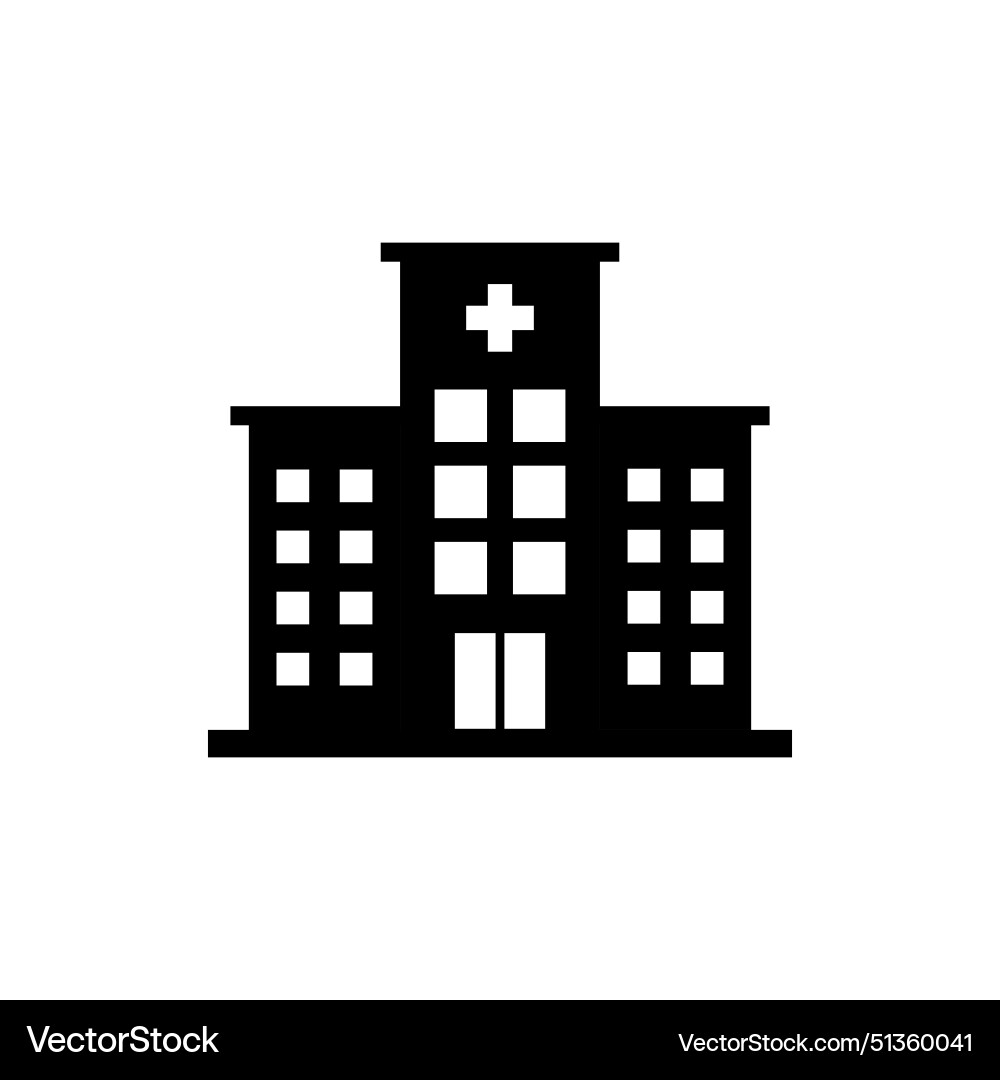 Hospital building icon or symbol Royalty Free Vector Image