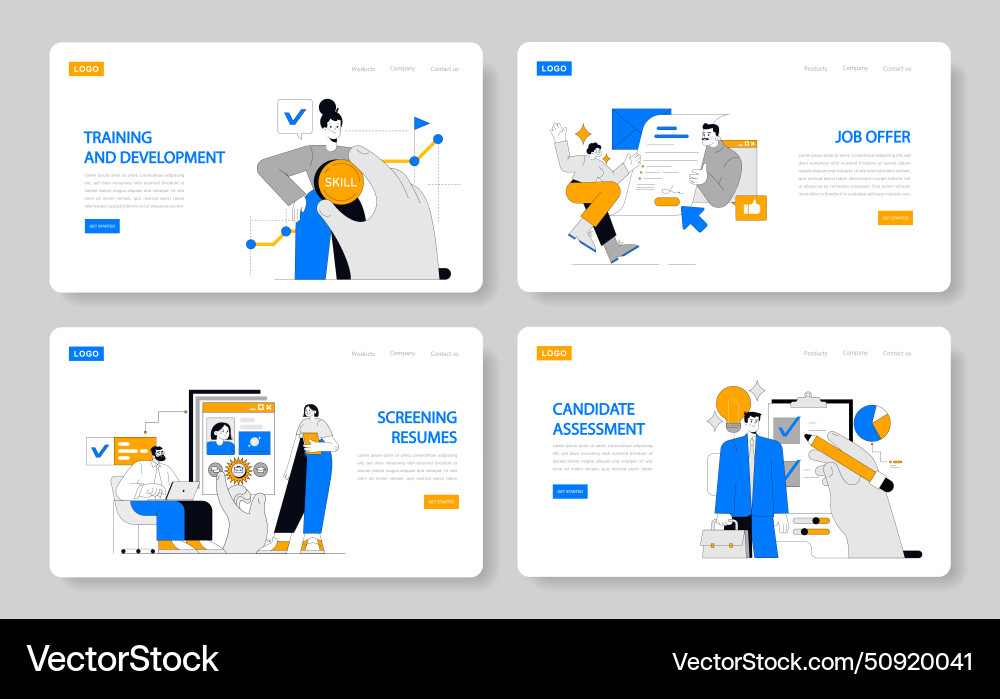 Hr process set enhancing staff capabilities Vector Image