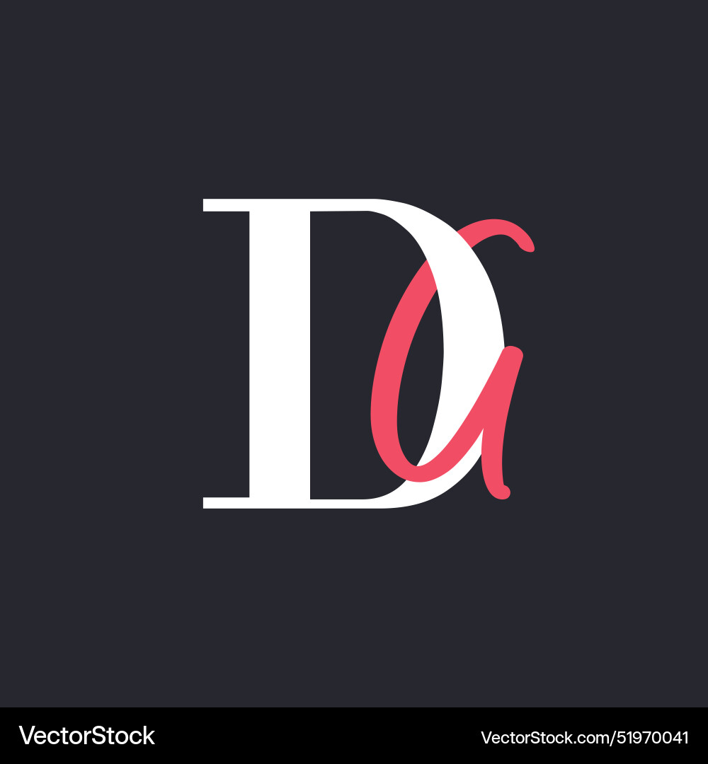 Letter da logo perfectly blended initials Vector Image