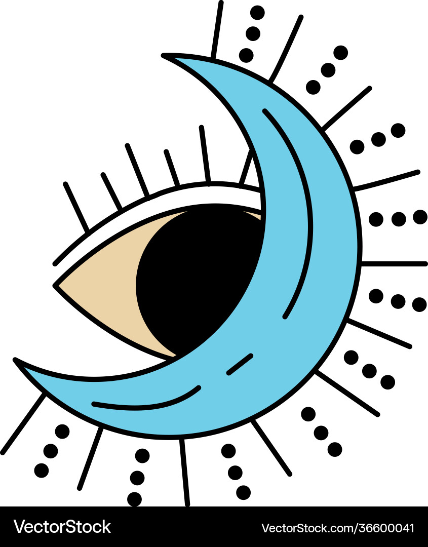 Moon and eye Royalty Free Vector Image - VectorStock
