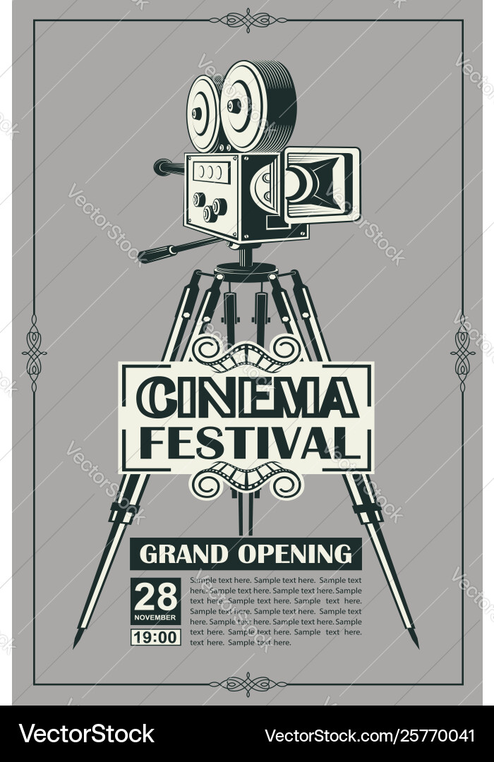 Movie camera poster Royalty Free Vector Image - VectorStock