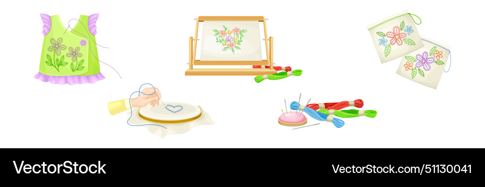 Needlework and embroidery craft tool object Vector Image