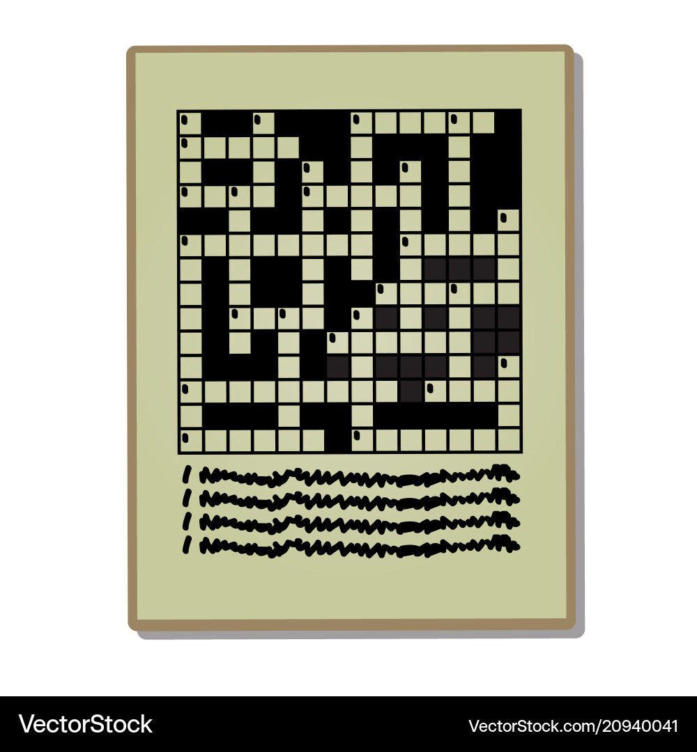 Newspaper page with a crossword puzzle isolated Vector Image