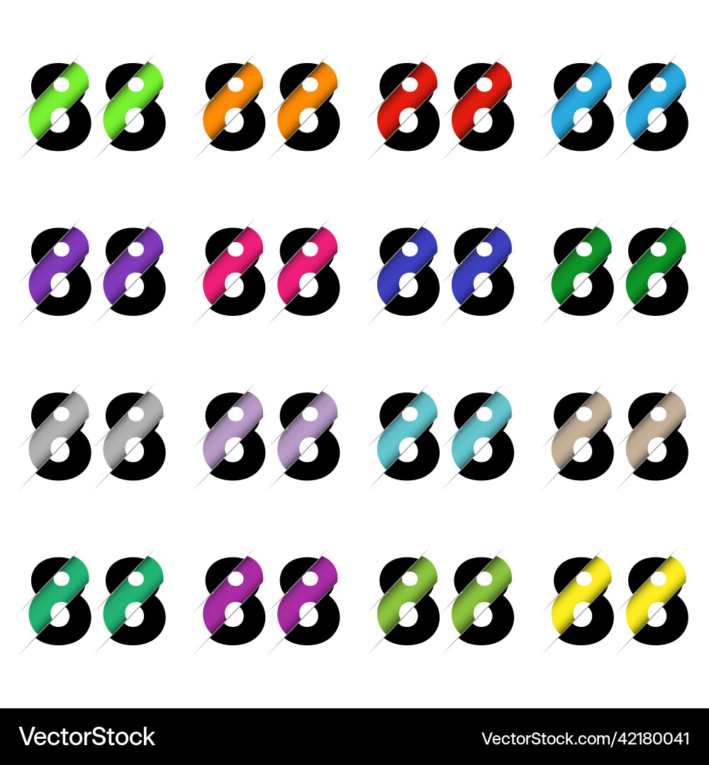 Paper cut number eighty eight 88 realistic 3d Vector Image