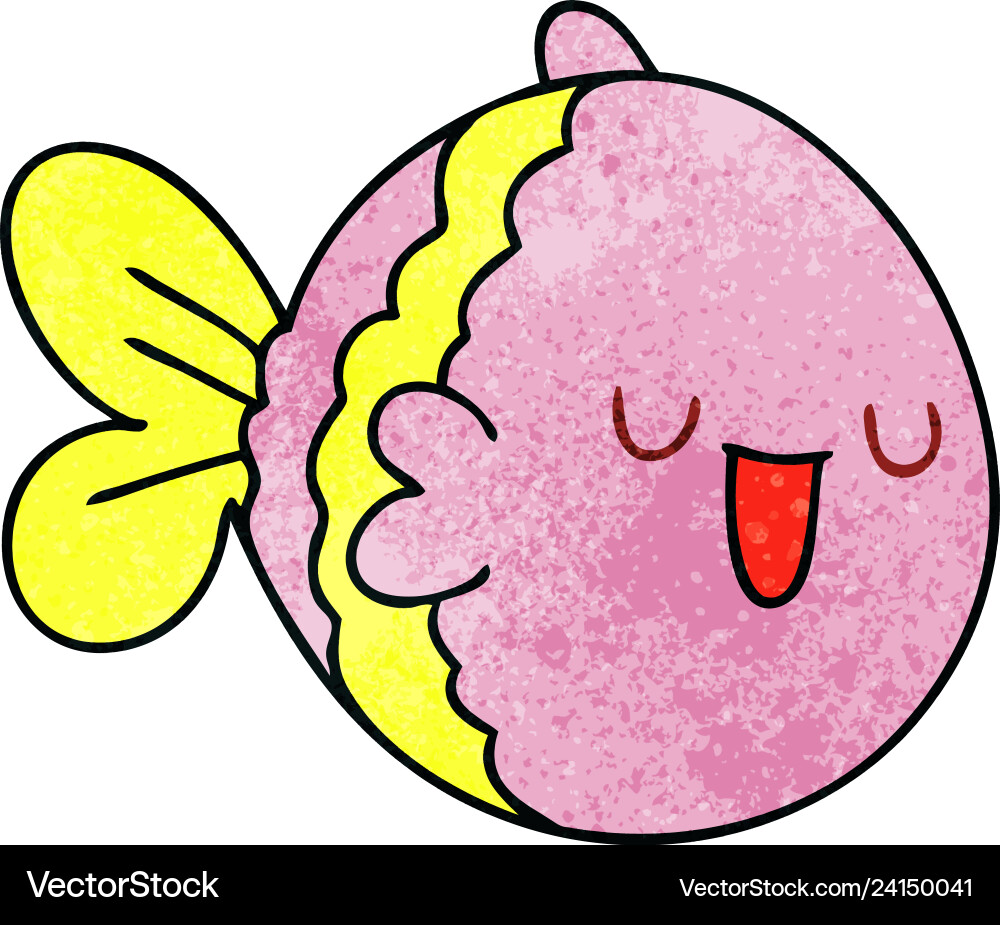 Quirky hand drawn cartoon fish Royalty Free Vector Image