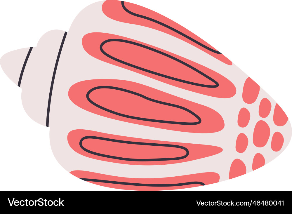 Sea shell clam Royalty Free Vector Image - VectorStock