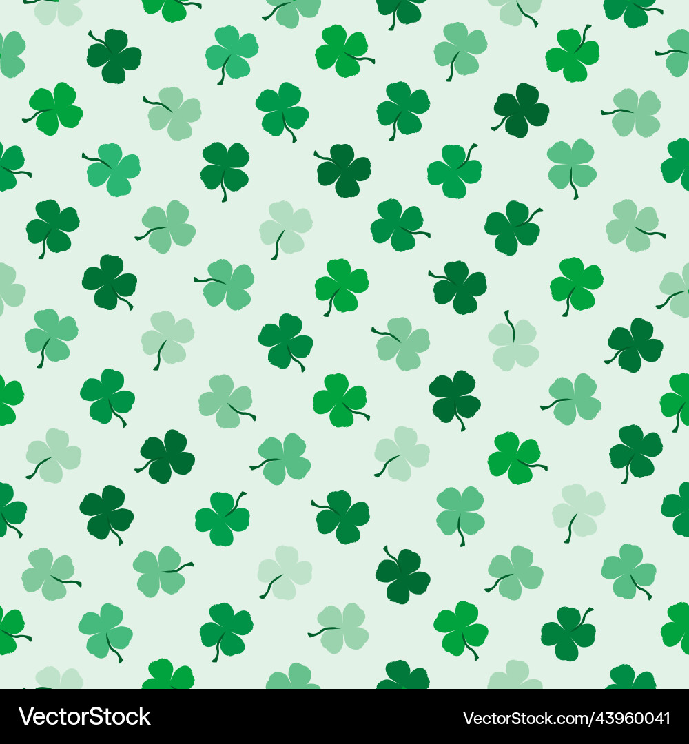 Seamless background with lucky clovers Royalty Free Vector