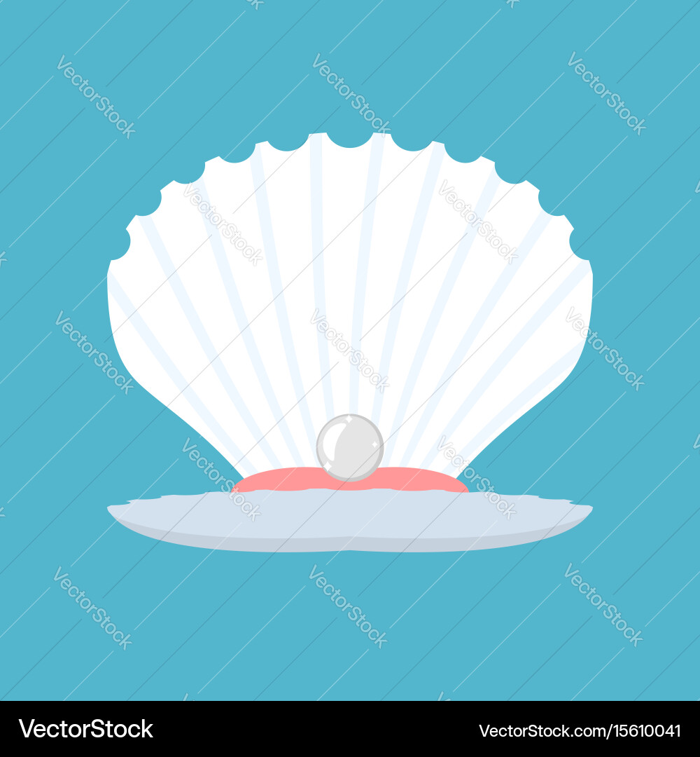 Shell with pearl open conch production of natural Vector Image