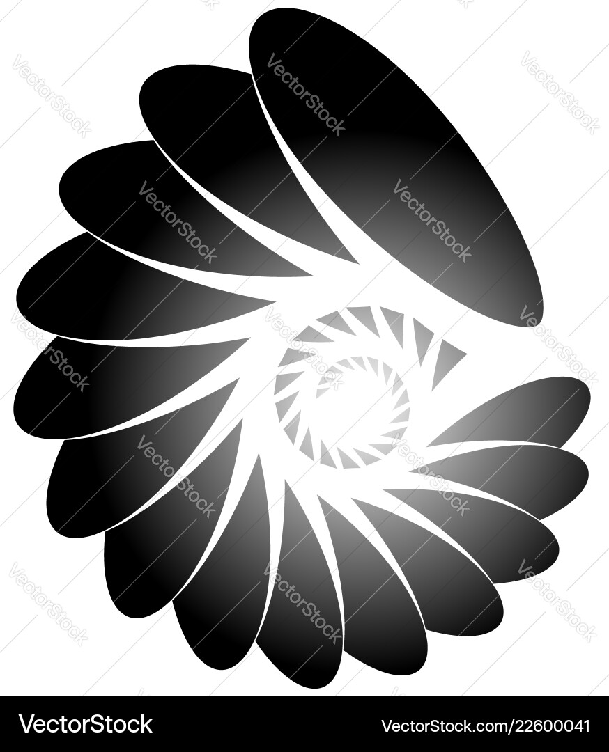 Spiral helix snail shape abstract monochrome Vector Image