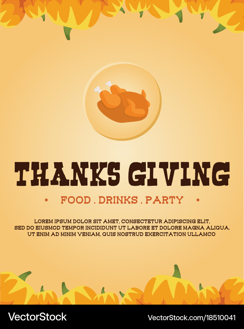 Thanksgiving poster style collection design Vector Image