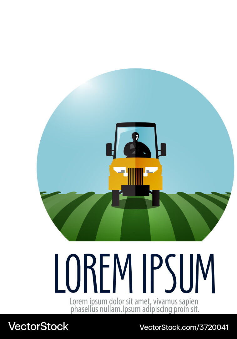 Tractor logo design template farm Royalty Free Vector Image