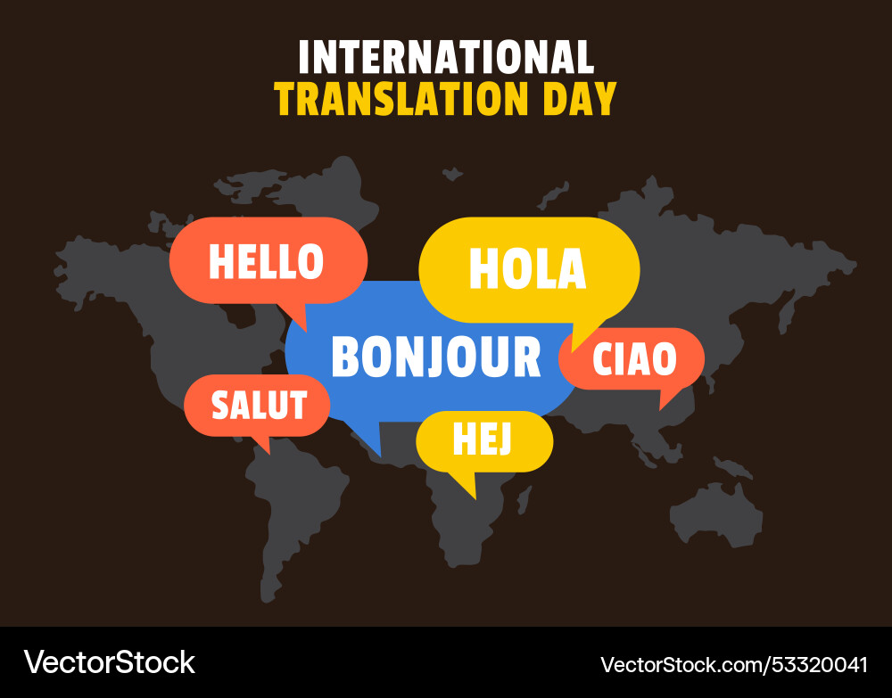 Translation language day social media background Vector Image