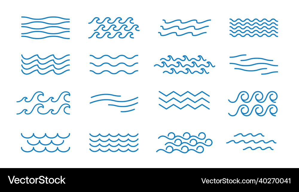 Wavy Linien einfache Kurven Wasser Oberflächen Zeichen