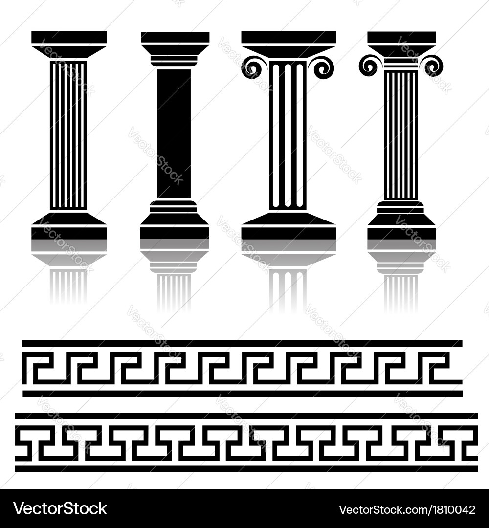 Ancient columns Royalty Free Vector Image - VectorStock