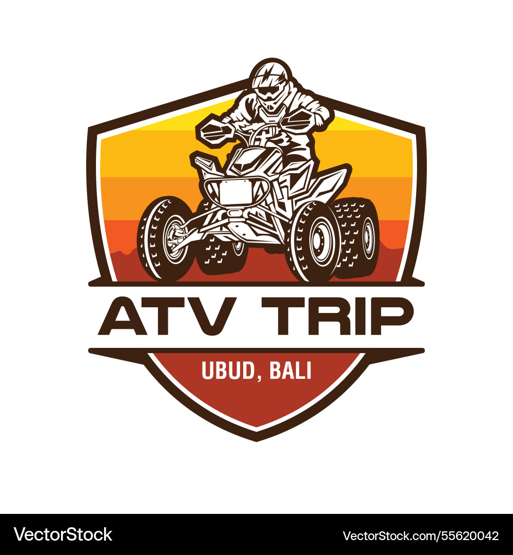 Atv adventure racing logo Royalty Free Vector Image
