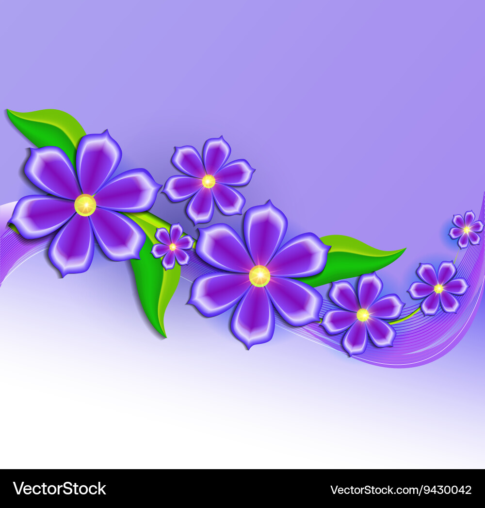 Background with beautiful paper-cut flowers Vector Image