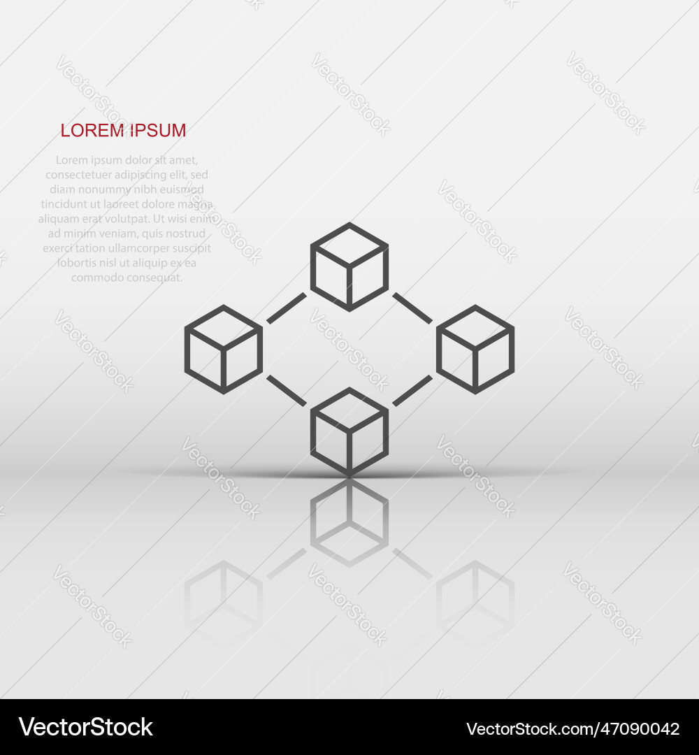 Blockchain technology icon in flat style Vector Image